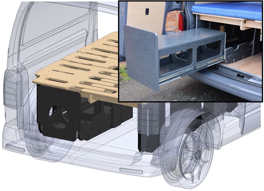FMR 'Bolt On' Rear Modules - Worktop/Open Top Drawers – Orbvans